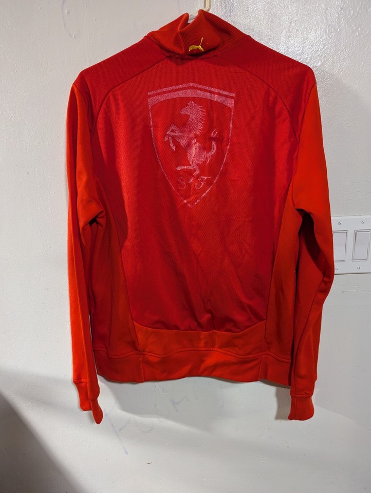 Puma Ferrari Zip Up Jacket Men's Small Red Polyester Graphic Print ...