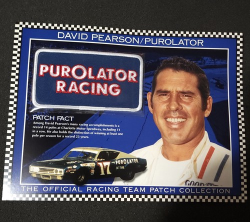 DAVID PEARSON PUROLATOR OFFICIAL RACING TEAM PATCH WILLERBEE & WARD NASCAR | eBay