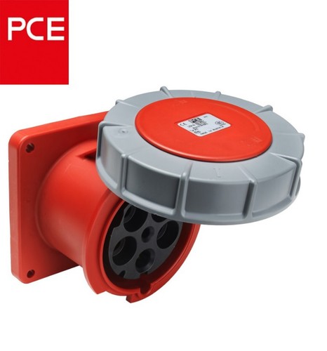 PCE 345-6 CEE-flanged socket straight (120x120) [125A 5p 6h IP67] POWER ...