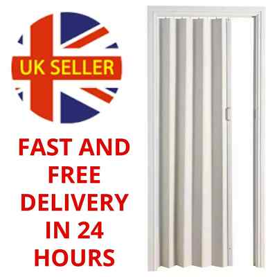 Folding Door White PVC Internal Concertina Accordion Doors Oak Effect ...