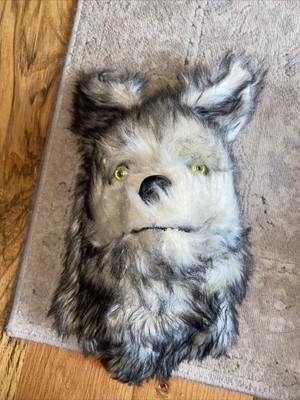 HALLOWEEN GRAY WOLF MOVEABLE MOUTH ADULT FULL HEAD FUR MASK Used | eBay