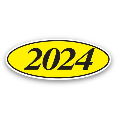 EZ Car Dealer Oval Model Year Stickers Windshield Stickers 4 Digit ...