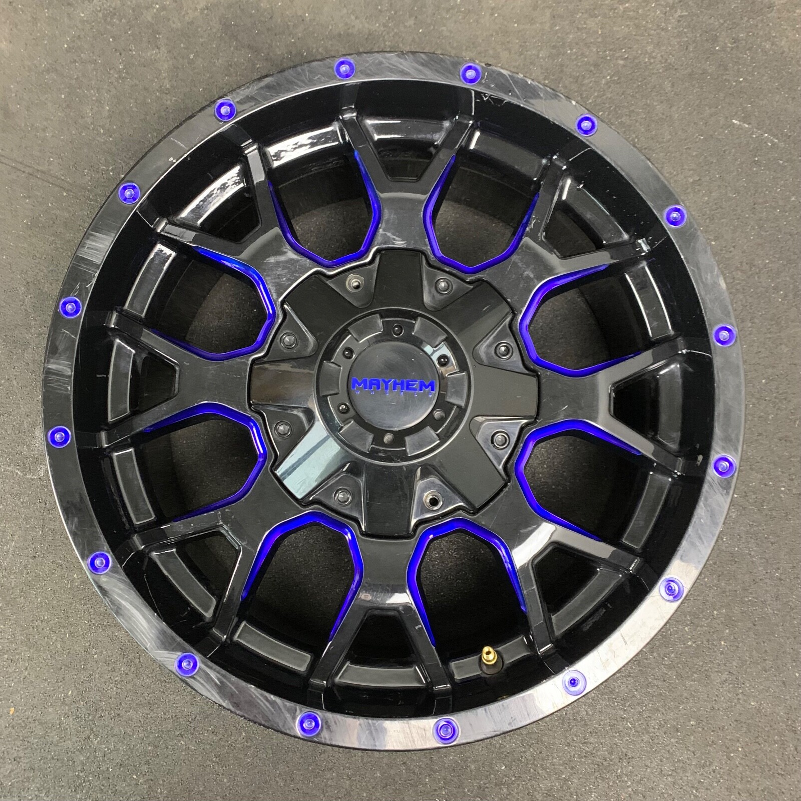 Mayhem Warrior 9x18 Black with Prism Blue Rim for sale online | eBay