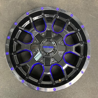 Mayhem 8015 Warrior 18x9 6x135/6x139.7 et18 Gloss Black w/Blue Wheel ...