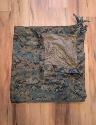 USMC Field Tarp Woodland Camo Shelter Groundcover Camping Reversible ...