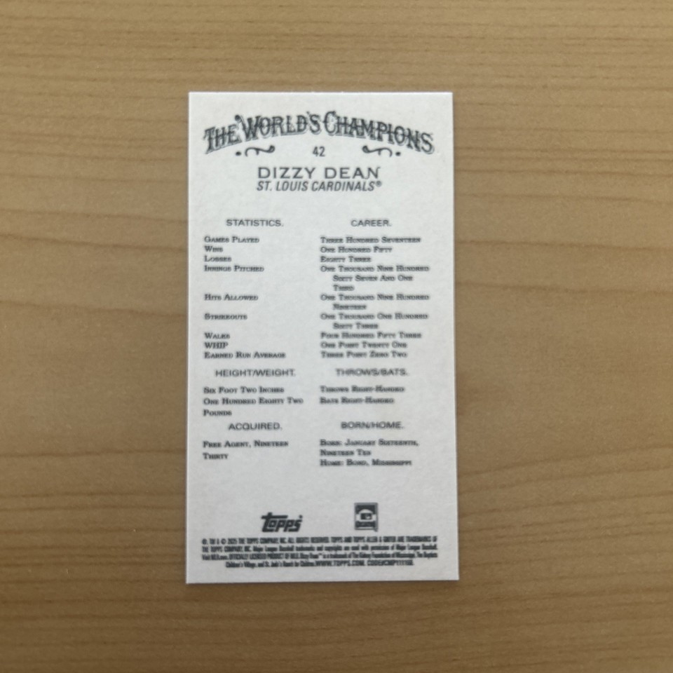 Dizzy Dean 2025 Topps Allen & Ginter Black Border Mini SP Cardinals | eBay