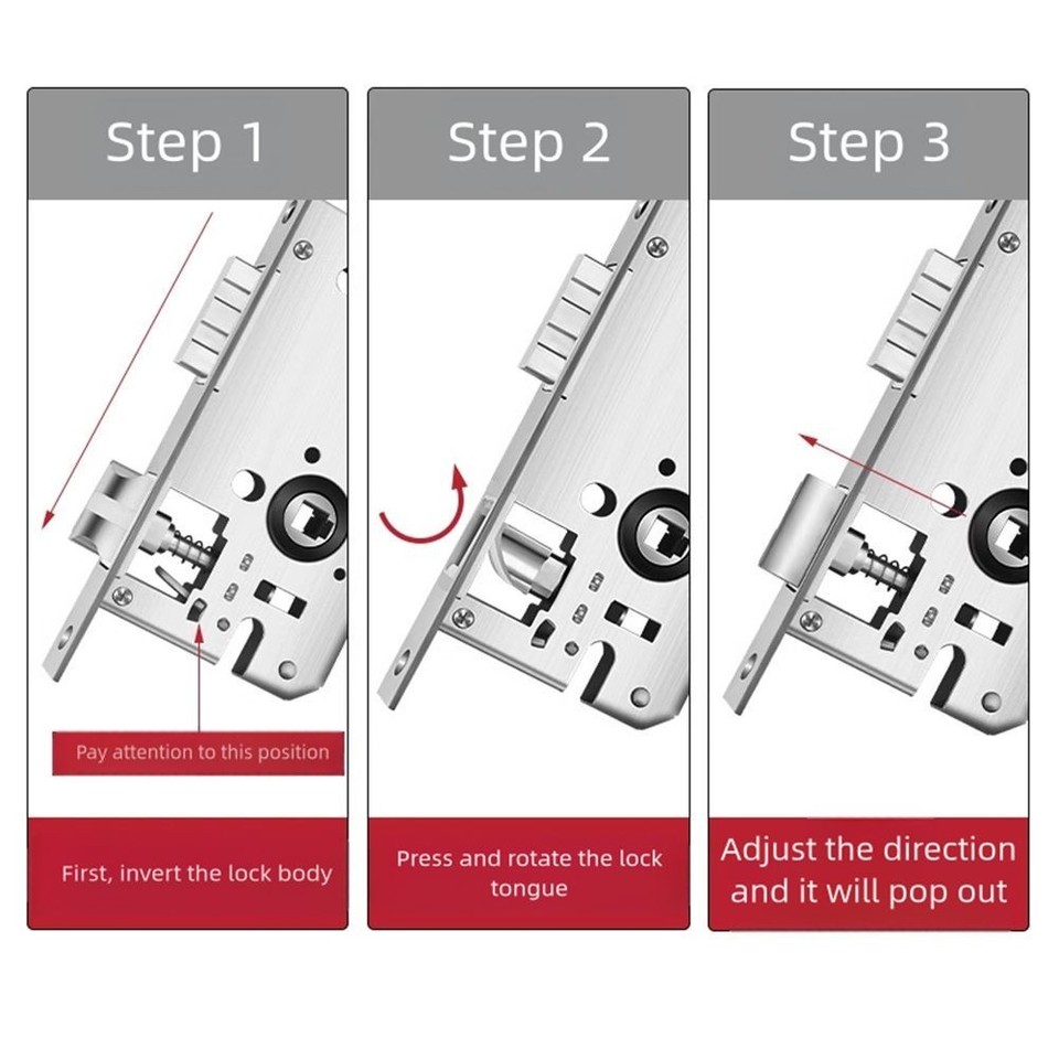 Light Spring Door Lock Body for Residential Wooden Doors with 75mm ...