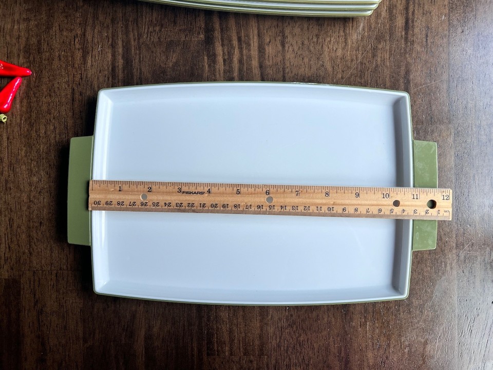 Set of 5 VTG Olympian Green Rectangle Platters Serving Trays For TV Dinners 12" | eBay