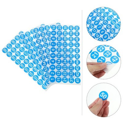 8 Sheets of Round Digital Stickers Multi-function Number Sticker Number ...