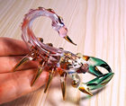 Blue Maroon SCORPION hand blown art glass figure 4 inch gold trim Gift ...