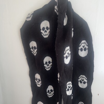 Torrid Womens NWT Fringe Lined Halloween Spooky Emo Black Skull Oblong ...