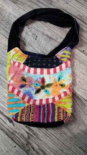 Rising International Small Zip Crossbody Colorful Boho Hippie Festival ...