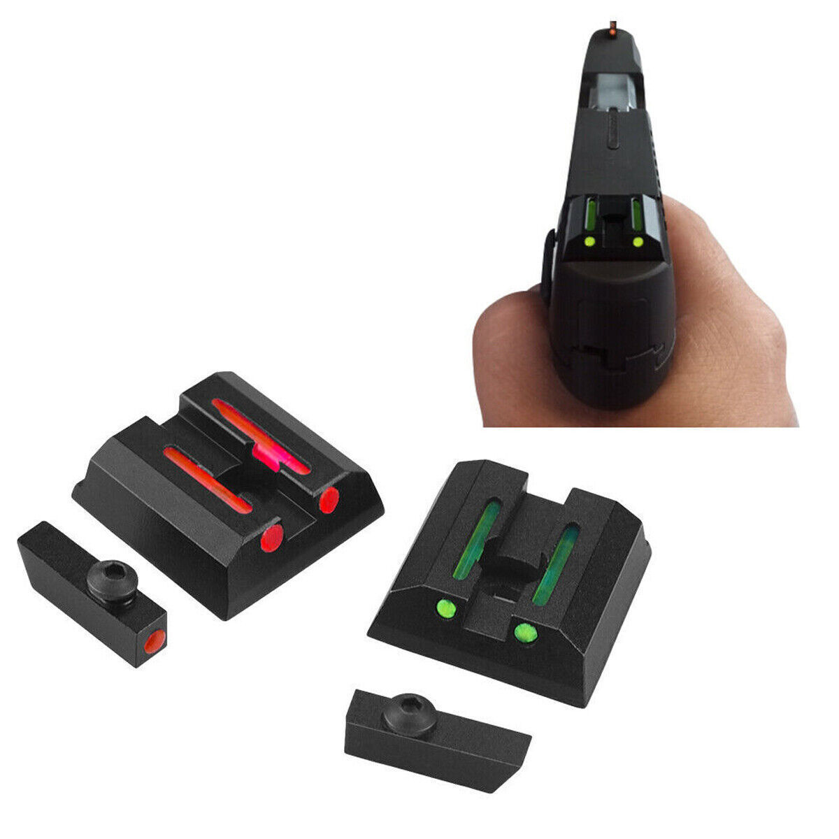 For Taurus G3 w/o G2C G2S TX22 Fiber Optic 3 Dot Sights Front Rear ...