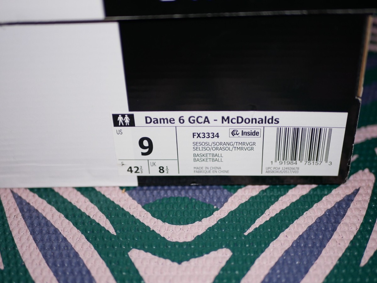 Size 9 - adidas Dame 6 x McDonald's Dame Sauce 2020.VNDS Size 9 - adidas Dame 6 x McDonald's Dame Sauce 2020.VNDS