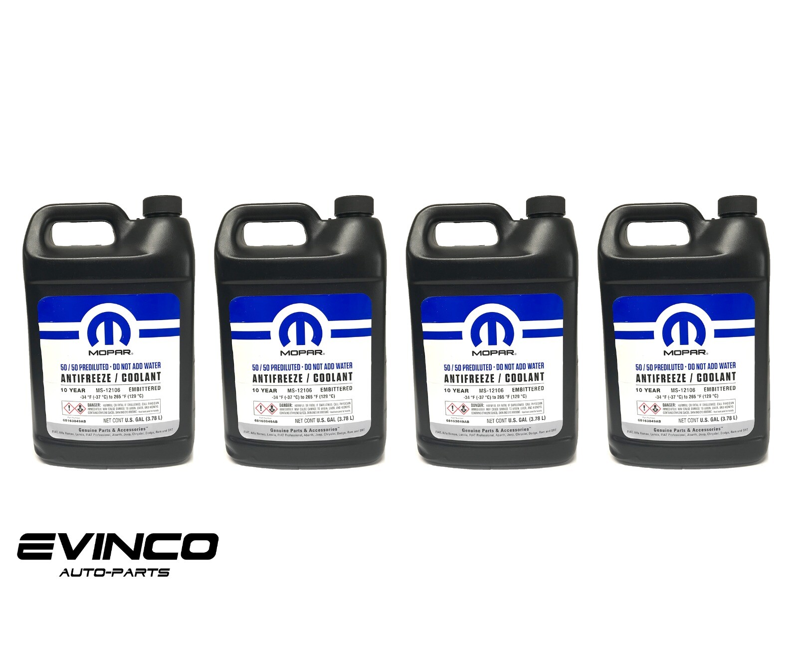 Mopar Antifreeze Coolant 50/50 Prediluted 2015-2019 Dodge Chrysler Ram ...