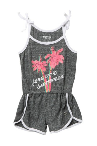 Butter Super Soft Forever Summer Piece Sleevless Grey Romper Medium 10 ...