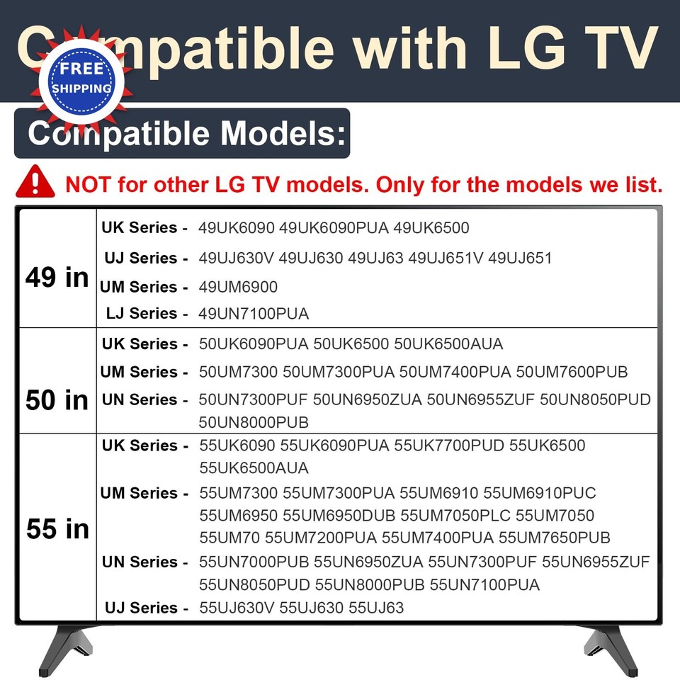 55 Inch Stand for LG TV Legs Replacement TV Stand Legs for 49 50 55 ...