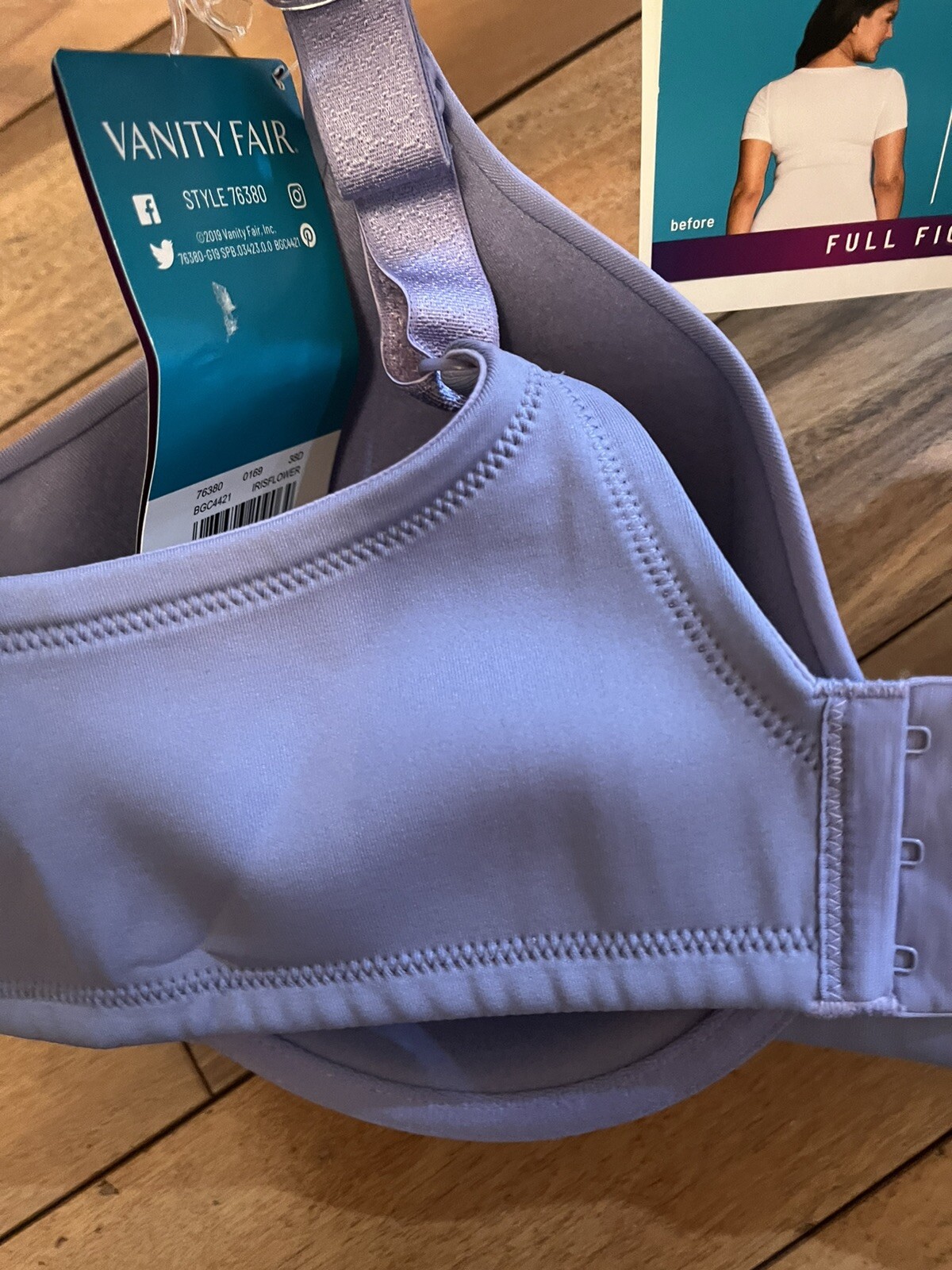 Vanity Fair Women Full Figure Beuty Back Blue Irish Bra Size 40D Style ...