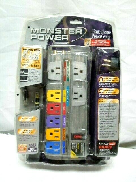Monster Power Home Theater PowerCenter Surge Protector 8 Outlet HTS800 ...
