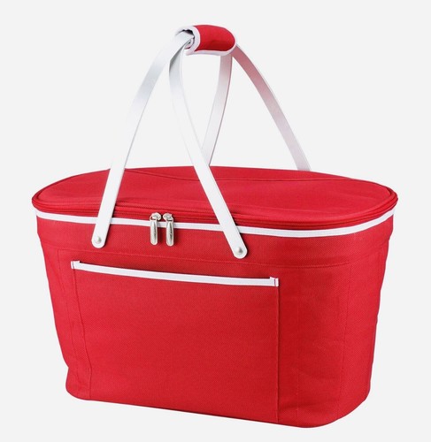 PICNIC AT ASCOT* Insulated Collapsible FOLD FLAT PICNIC BASKET w ...