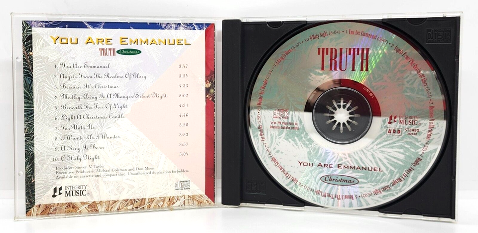TRUTH (CHRISTMAS) ~ YOU ARE EMMANUEL / INTEGRITY MUSIC (CD, 1994) A ...