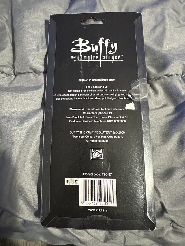 Buffy the Vampire Slayer 2000 Ballpen W/Pewter Cross & Tin Case, New | eBay