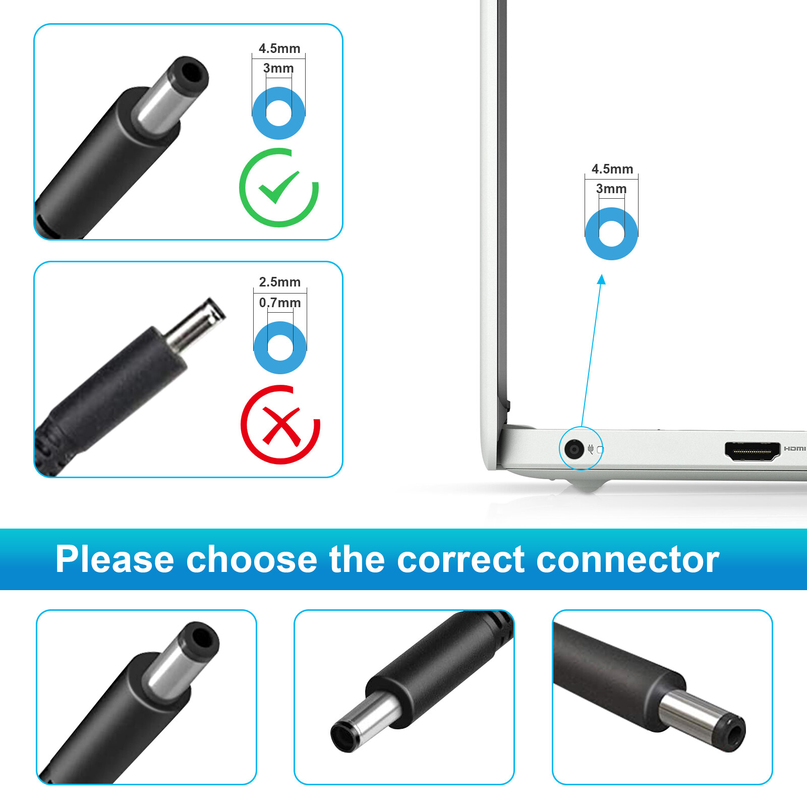 65W AC Adapter Charger Power Supply Cord For Dell Latitude 3420 3490 ...