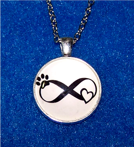 Silver 22" Necklace Women men Pendant DOG CAT PET INFINITY PAW ANIMAL ...