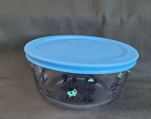 Disney Pyrex Mickey Mouse Forever Friends Blue Lid 3.74 Cup Storage ...