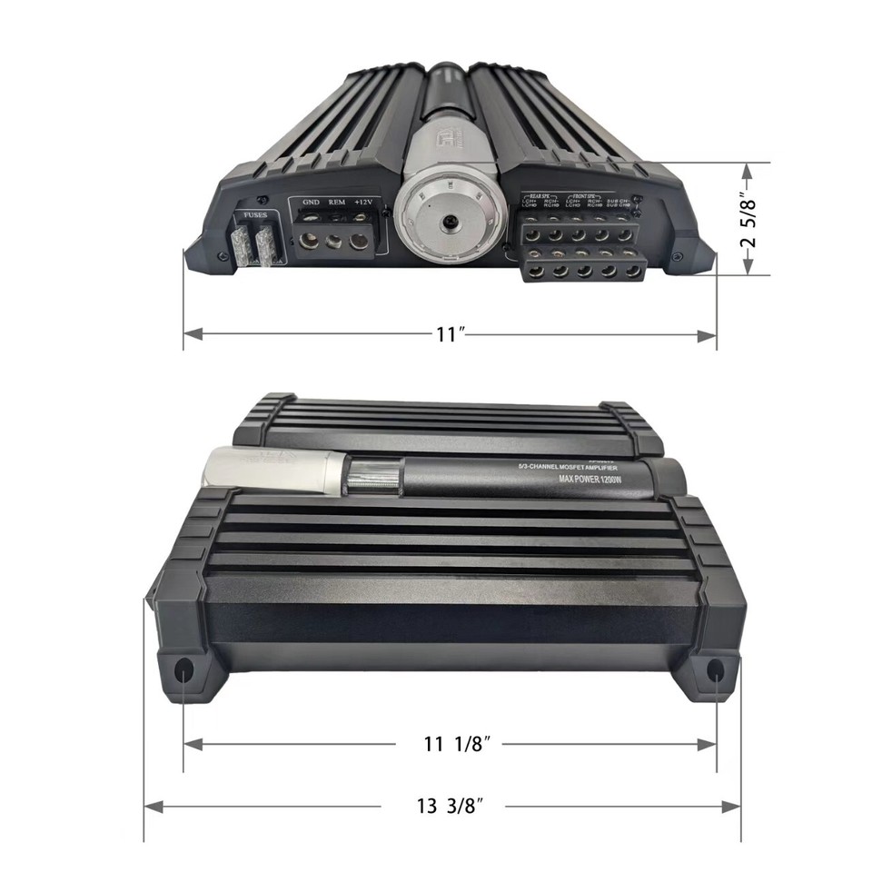 SDX Pro Audio 5-Channel / 3-Channel 1200W Class-D Digital MOSFET Car ...