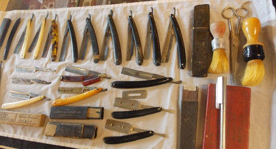PARTS/REPAIR Antique Vintage Straight Edge Razors Barber Shavers Brush ...