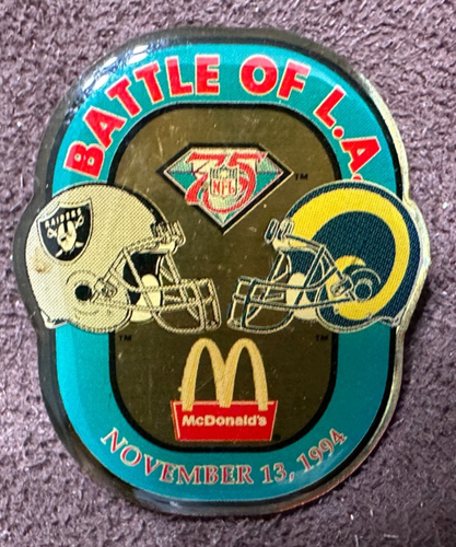 McDonalds - Rams vs Raiders - Battle for L.A. - Commemorative Pin | eBay