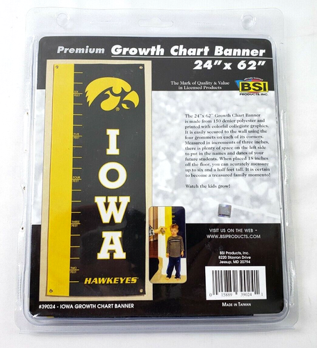 Iowa Hawkeyes 24" x 62" Premium Growth Chart Banner | eBay