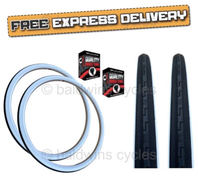 Baldys 27 x 1-1/4 WHITEWALL TYREs TUBEs Traditional Vintage Road Bike Cycle | eBay UK