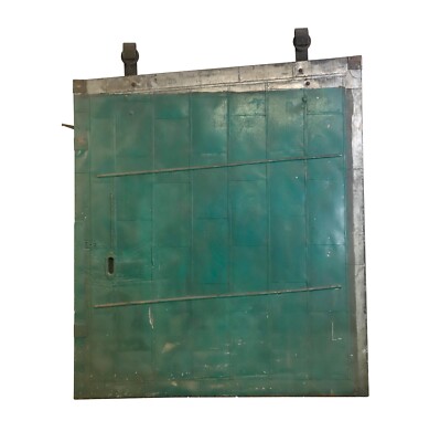 Reclaimed Green Steel Over Wood Victor MFG. Co. Fire Door | eBay