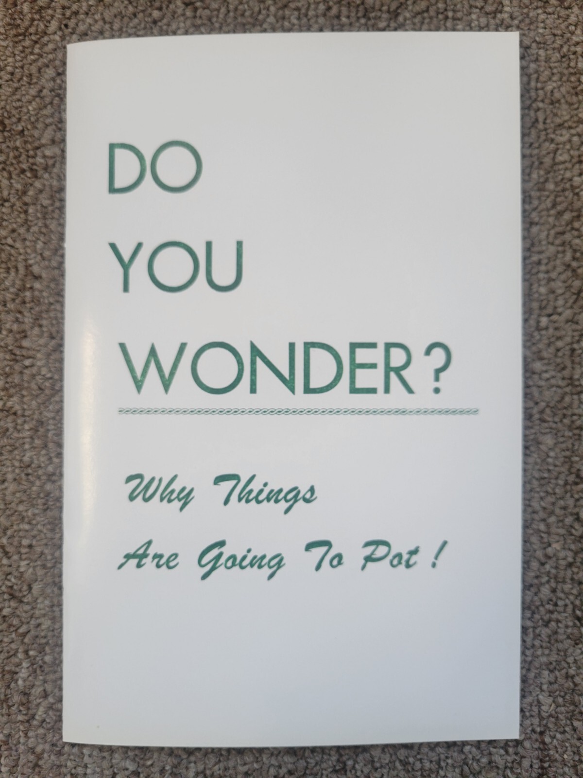 Do You Wonder Why Things Are Going To Pot? Booklet New | eBay