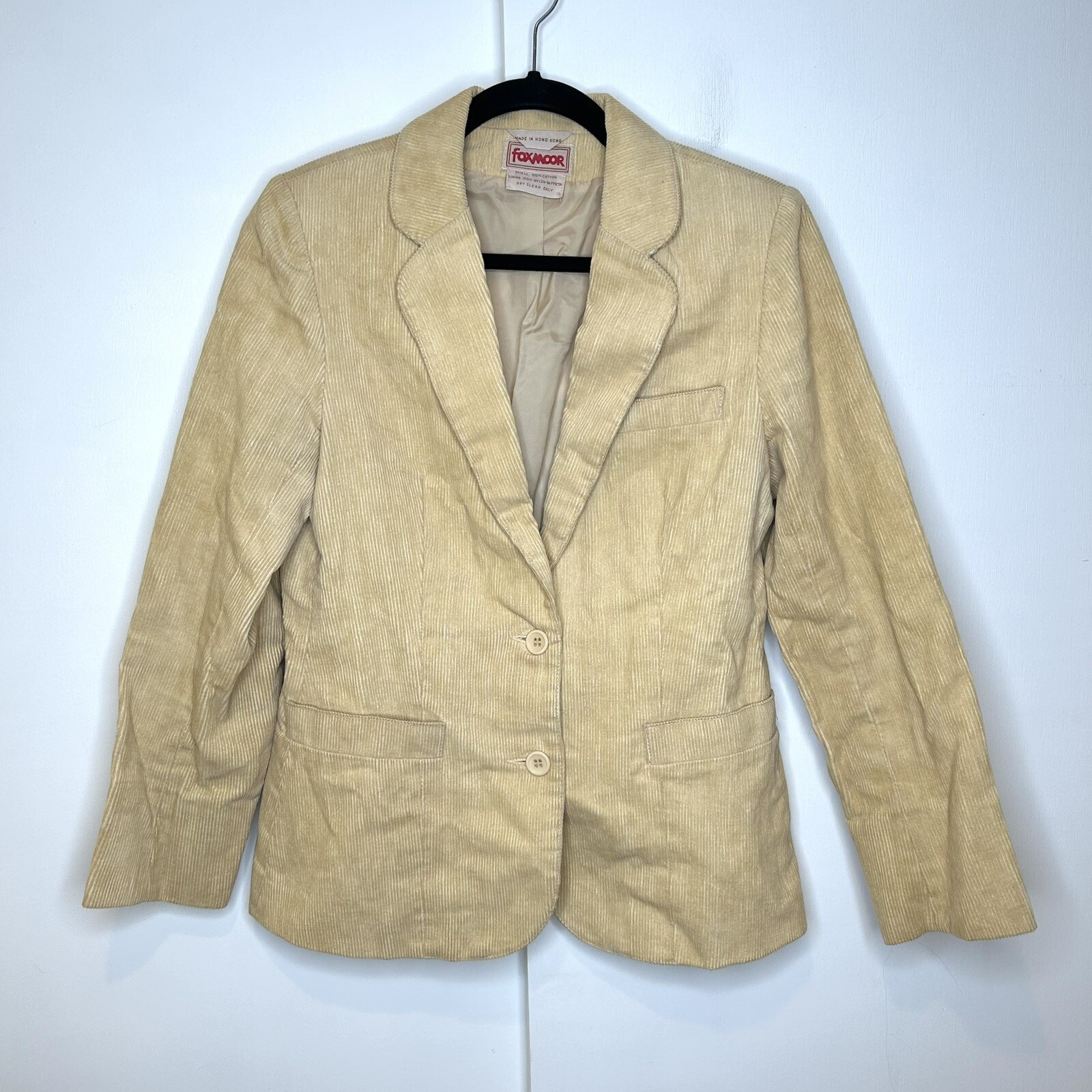 Vintage 70's Foxmoor Corduroy 2 Button Blazer In Bei… - Gem
