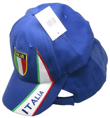 Italia Italy Country Royal Blue Embroidered Adjustable Cap Hat (RUF) | eBay