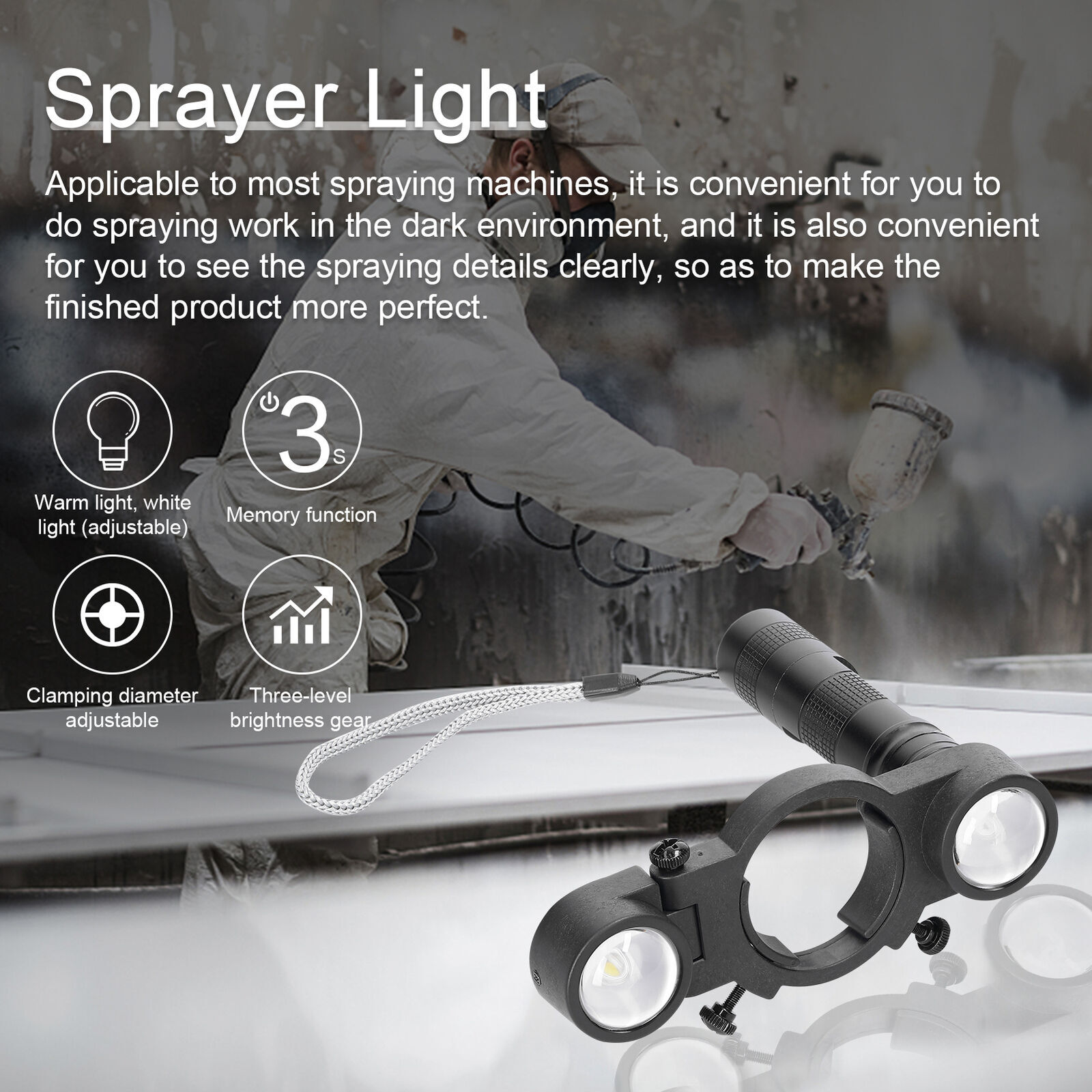 Spray Gun Lighting Adjustable LED Light Fits for Spray Guns Night ...