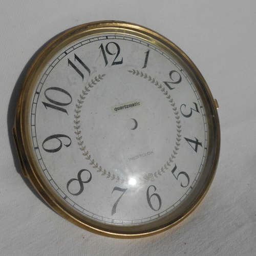 Vintage Westclox Clock Face Replacement Brass Gold Tone Number Dome ...