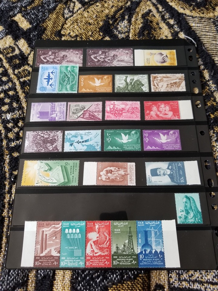 Egypt 1949-1958 Stamp Collection - Mostly MH - 2 Pages - M63 Tariff ...
