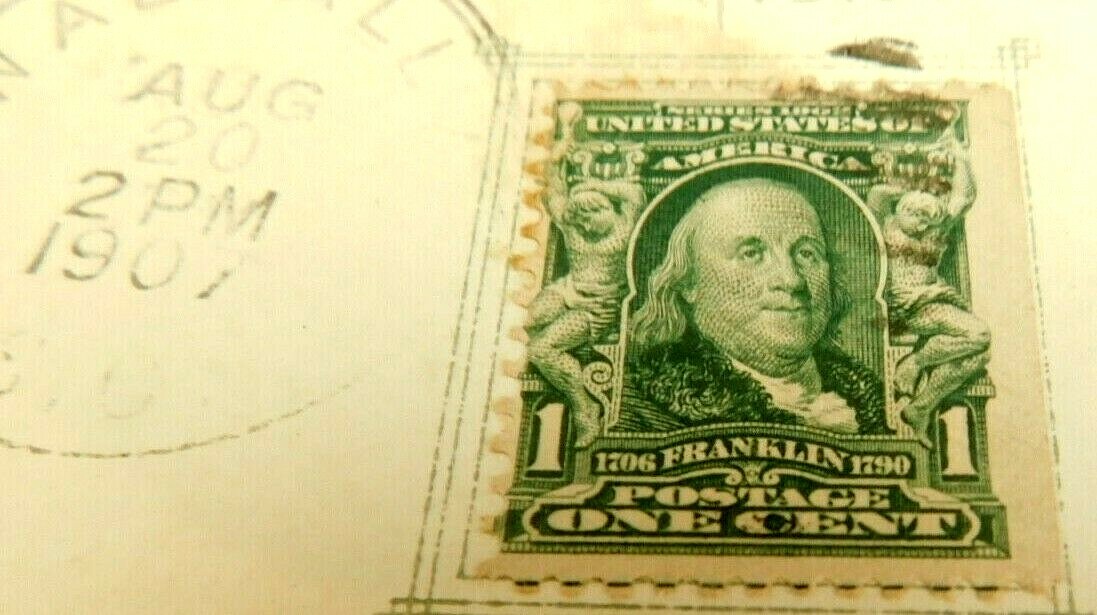 (6) VINTAGE RARE ?? STAMPS ON CHARLESTON S.C.POSTCARDS-AS EARLY AS 1907 ...