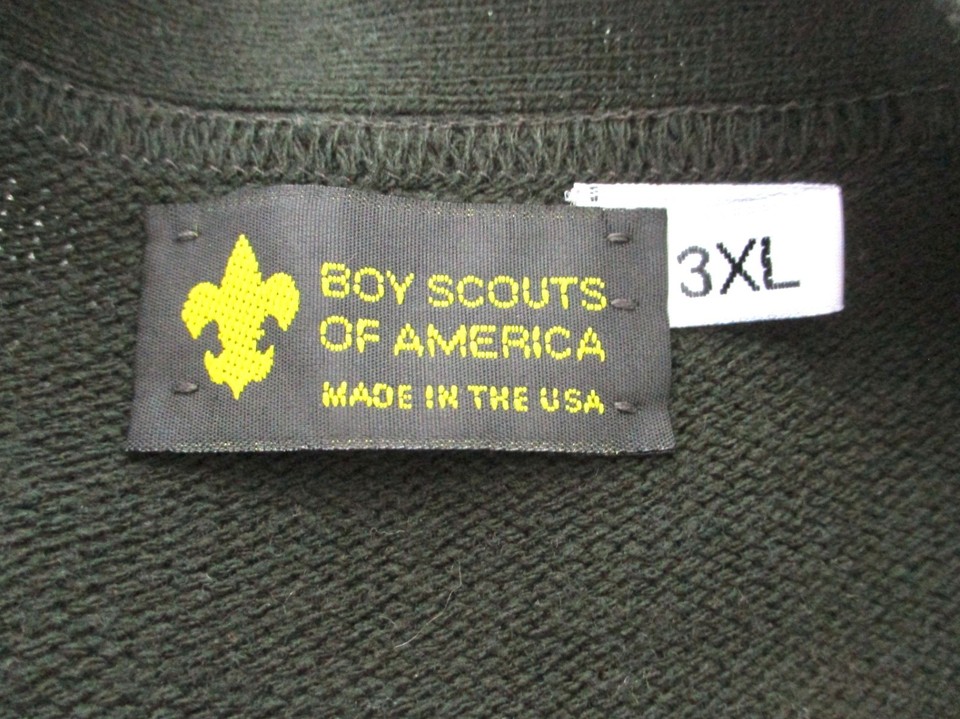 Boy Scouts of America Dark Green ZigZag Knit Cardigan Sweater Logo ...
