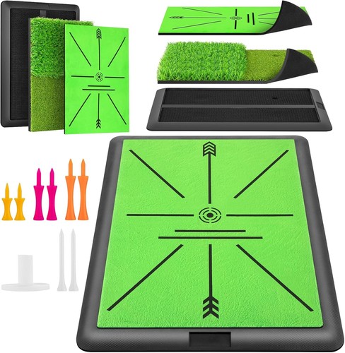 Golf Hitting Mat, Mats Practice Outdoor Dual Turf And Track Mat | eBay
