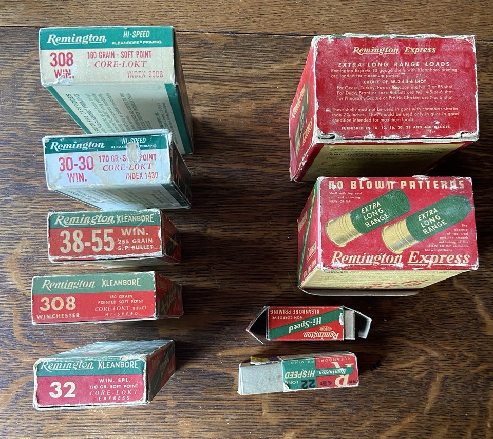 Lot Of 9 Vintage Remington Empty Ammo Boxes / Antique Empty Cartridge ...