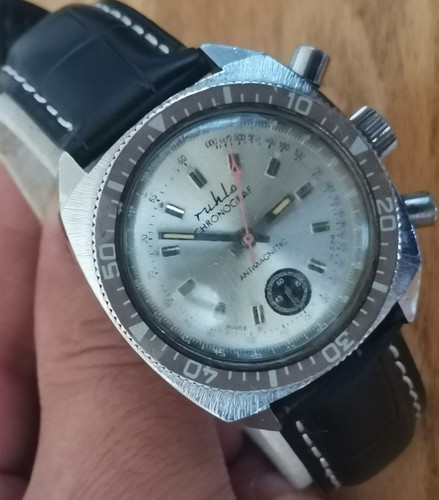 Vintage Rare RUHLA CHRONOGRAF DIVER Mechanical Men Watch Germany 1970s ...