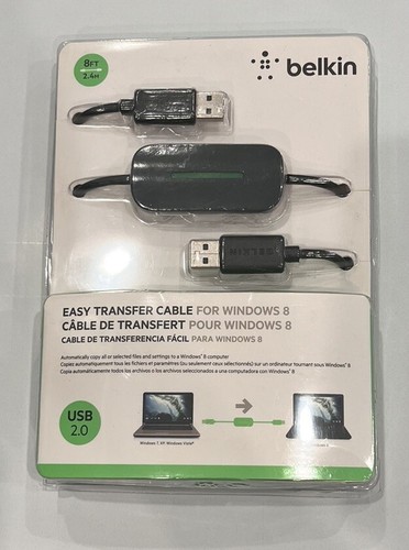 Belkin Easy Transfer Cable for Windows 8 Factory Sealed USB 2.0 8 ft ...