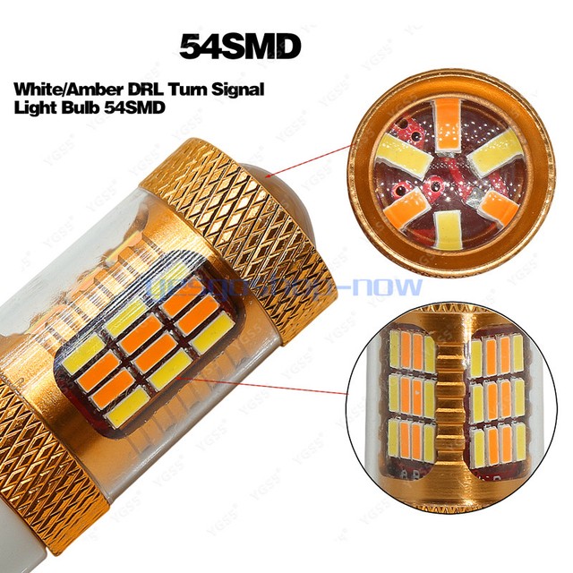 2x 3157 4157na LED Switchback Turn Signal DRL Light Dual Color High ...