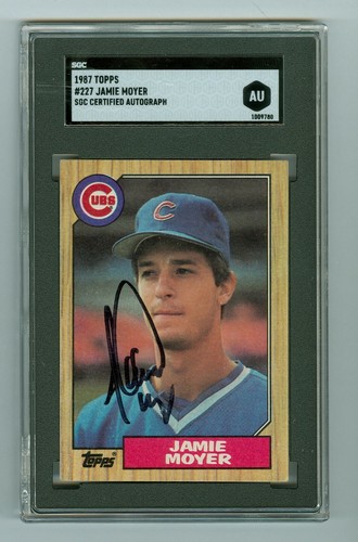 Jamie Moyer Autographed 1987 Topps Rookie Card #227 Cubs SGC Authentic ...