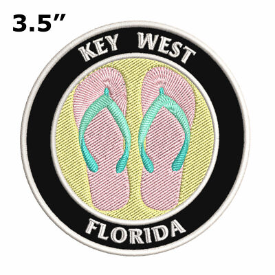 Flip Flops Key West Florida Patch Embroidered Iron-On/Sew-on Applique ...